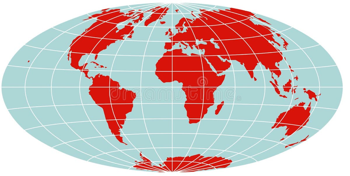 World Map Hammer Projection Stock Illustrations – 121 World Map Hammer ...
