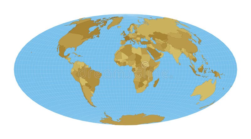 World Map Hammer Projection Stock Illustrations – 121 World Map Hammer ...