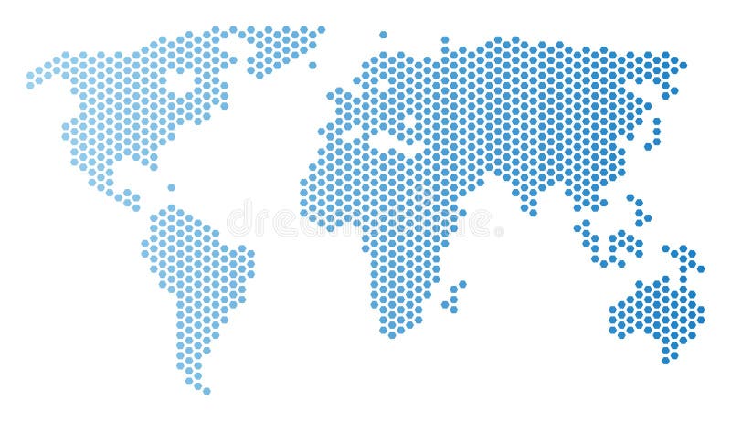 World Map Hex Tile Mosaic stock vector. Illustration of abstraction ...