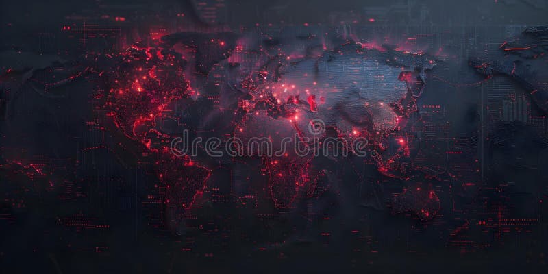 World Map with Highlighted Ransomwareaffected Areas Showcasing the ...