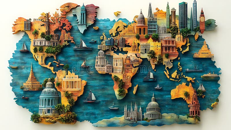 A World Map with Hispanic Populations Stock Illustration - Illustration ...