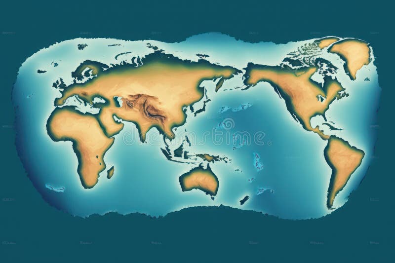 World Map with Horizon Background Stock Illustration - Illustration of ...