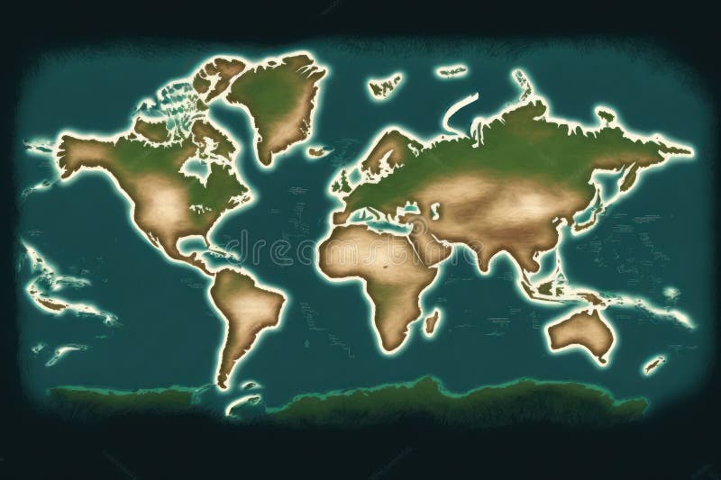 World Map with Horizon Background Stock Illustration - Illustration of ...