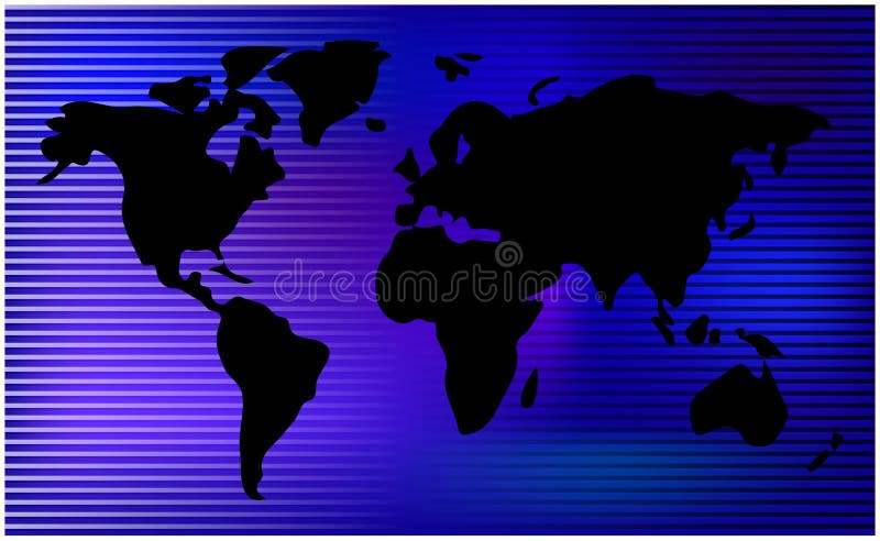 World Map. Horizontal Stripes, Bars - Abstract Vector Background Stock ...