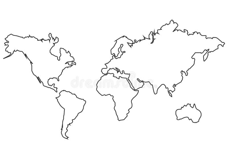 World Map Icon. Simple Flat Design Stock Illustration - Illustration of ...