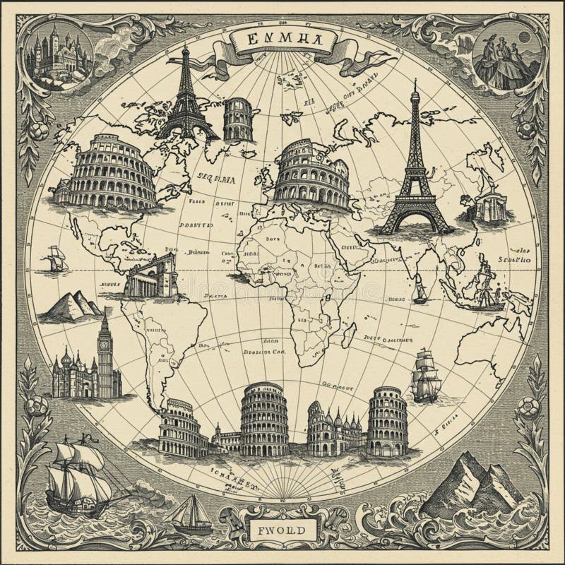 Landmarks Of Europe Map Creative Activity