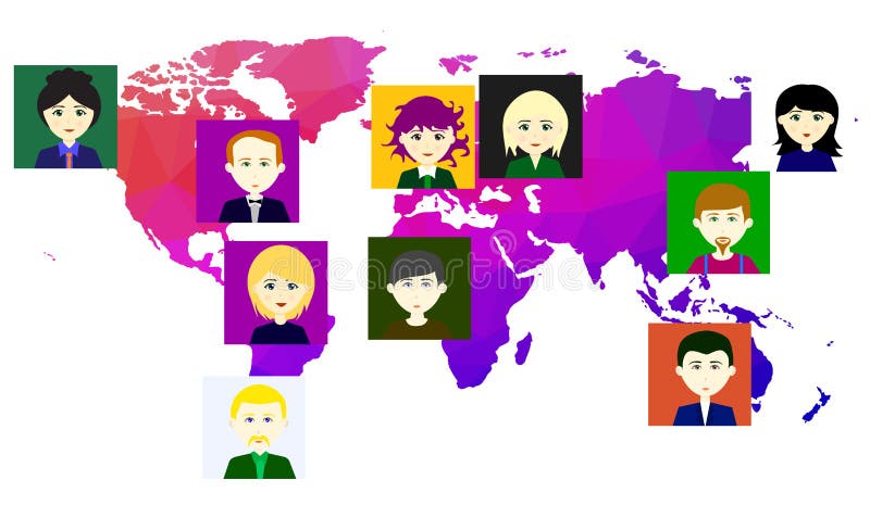 World Map Icons People Raster 4 Stock Illustrations – 1 World Map Icons ...