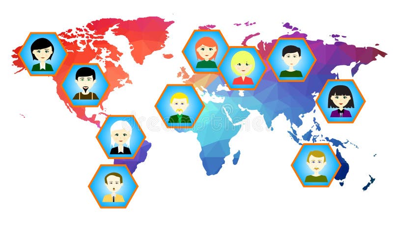 World Map Icons People Vector 2 Stock Illustrations – 7 World Map Icons ...