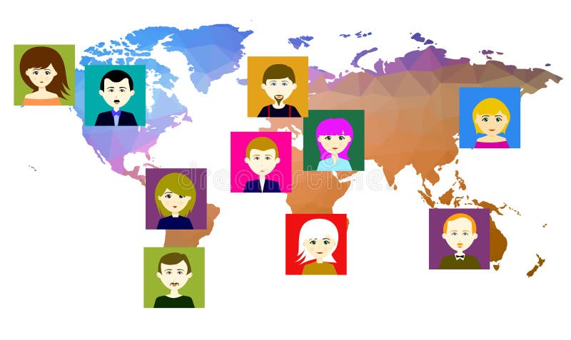 World Map Icons People Vector 3 Stock Illustrations – 8 World Map Icons ...