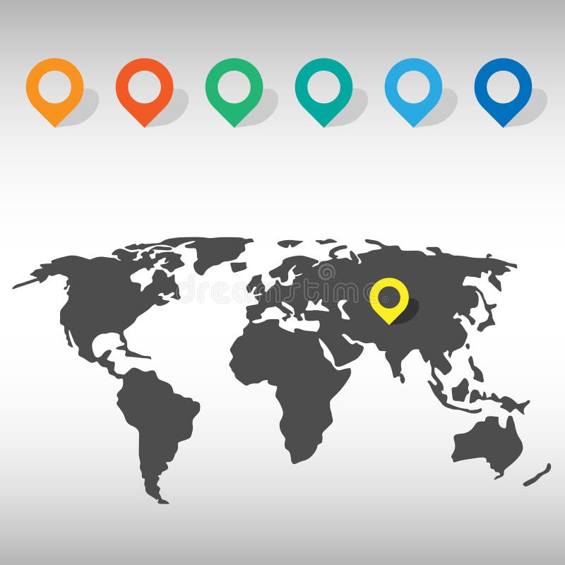 World Map Icons Set Great for Any Use. Vector EPS10 Stock Vector ...