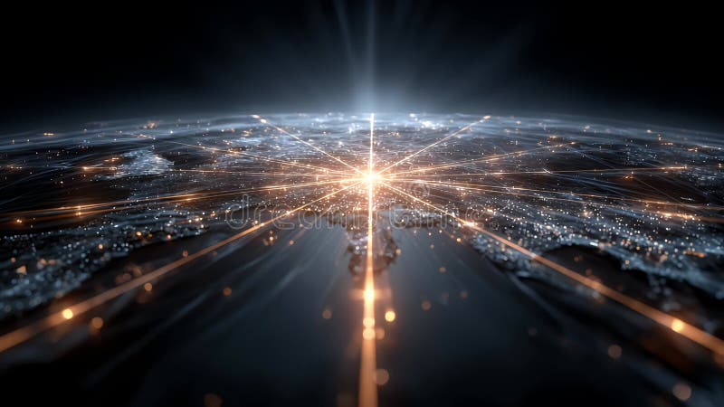 Digital World Map with Glowing Data Beams Stock Footage - Video of ...
