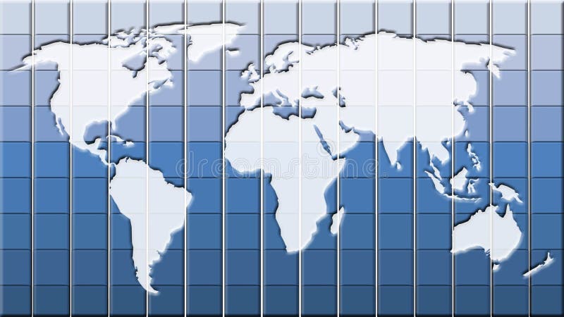 World Map - Illustrated 3D Background - Map Template for Web Page ...
