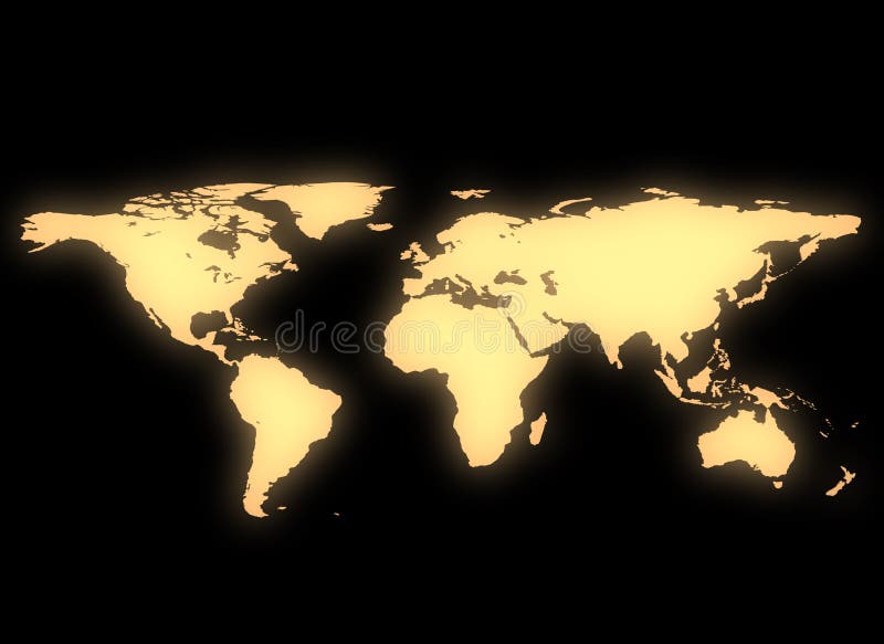 The World Map Illustration in Flat Mode Stock Illustration ...