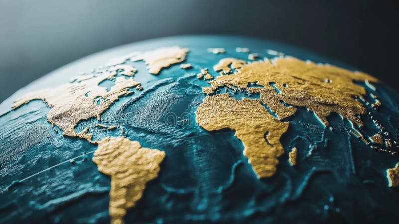 World Map Image with Earth Flat View Satellite Perspective Stock ...