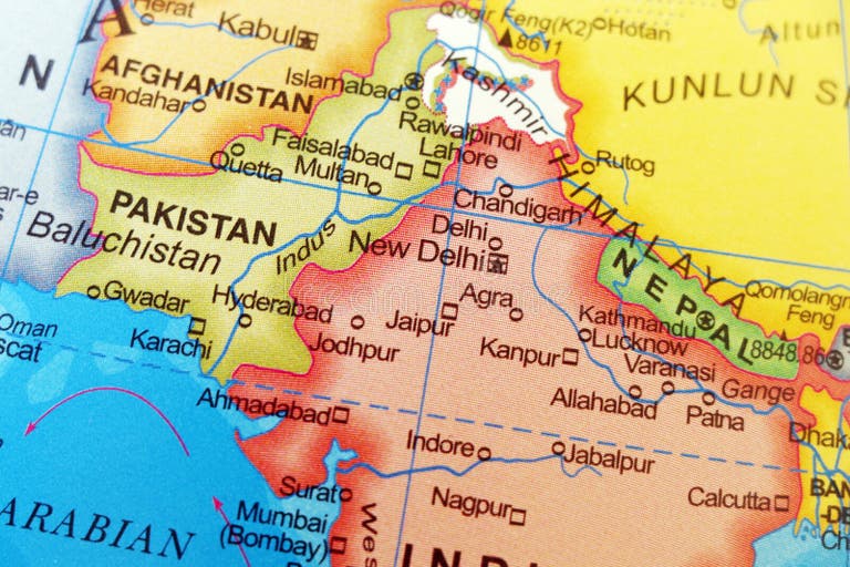 India Pakistan Map Cities Stock Photos - Free & Royalty-Free Stock ...