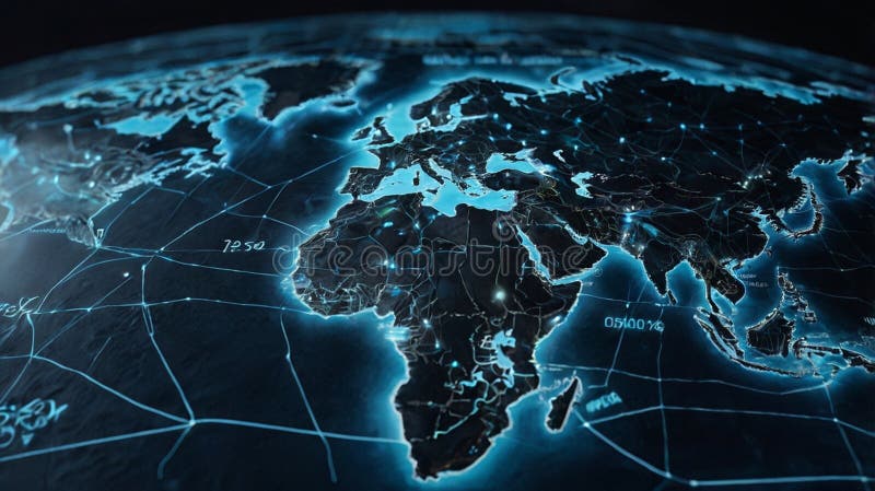World Map Inflation Hologram Stock Photo - Image of generate, inflation ...