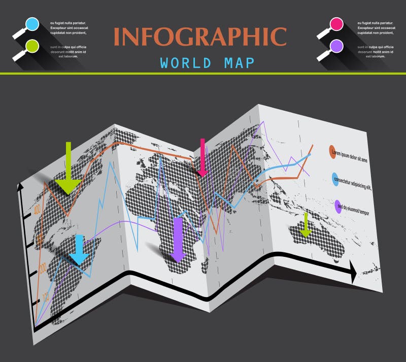 World map on folded paper stock vector. Illustration of australia ... World map on folded paper stock vector. Illustration of australia ...