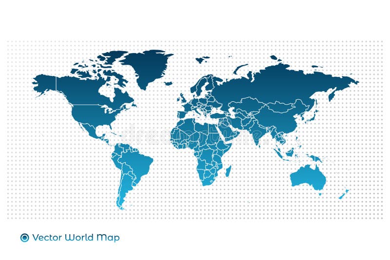 World Map Infographic Blue Gradient Symbol. Illustration Vector Sign on ...