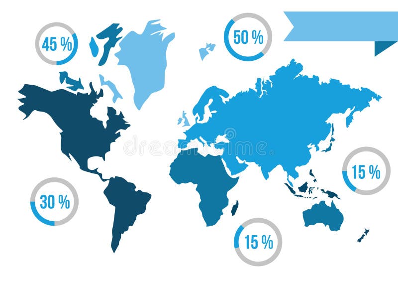 World Map Infographic Element. Vector Illustration Decorative Design ...