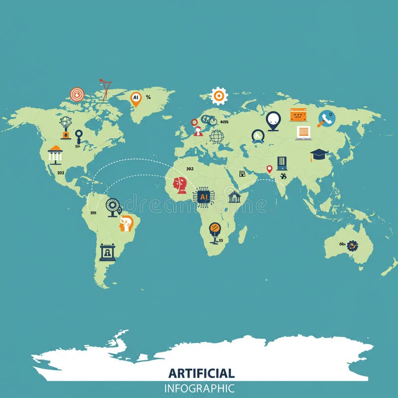 Artificial Intelligence World Visual. the World of the Future Stock ...