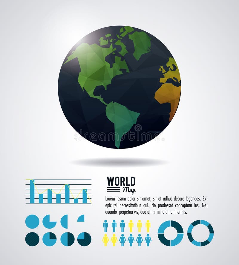 World map infographic stock vector. Illustration of global - 110153369