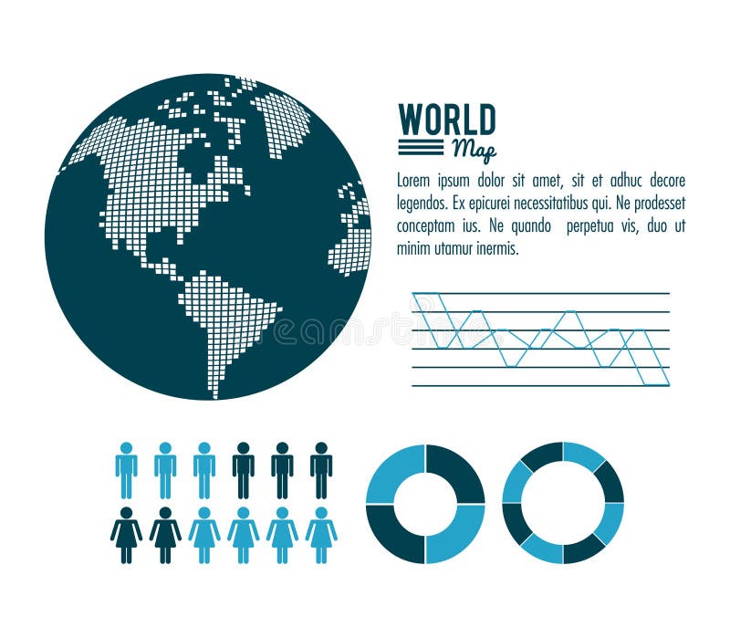 World map infographic stock vector. Illustration of chart - 110523282