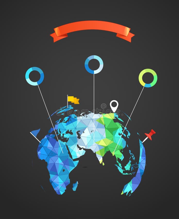 World Map Infographic Template Stock Vector - Illustration of globe ...