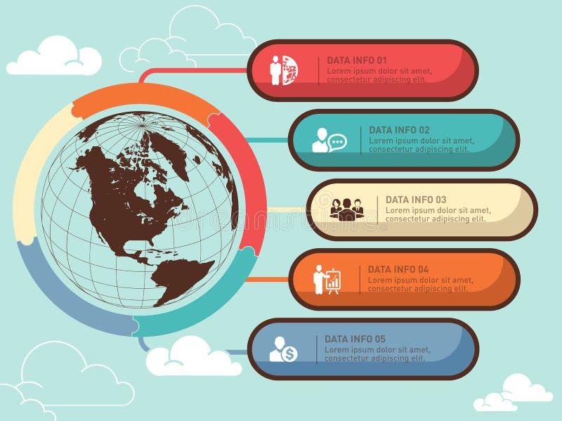 World Map Infographic Vector Design. Infographic Design Template, Earth ...