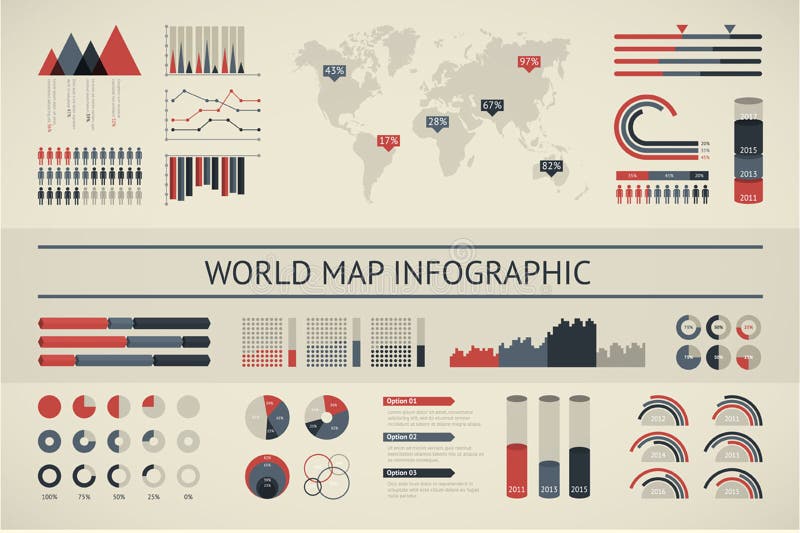 World map infographic. stock vector. Illustration of graphics - 83741132