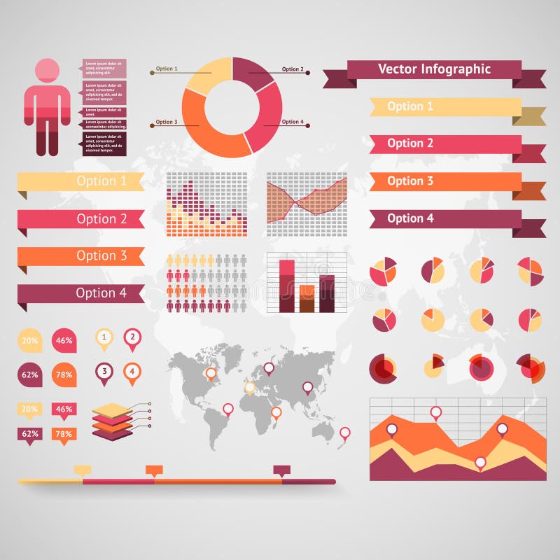 World map infographic. stock vector. Illustration of demographics ...