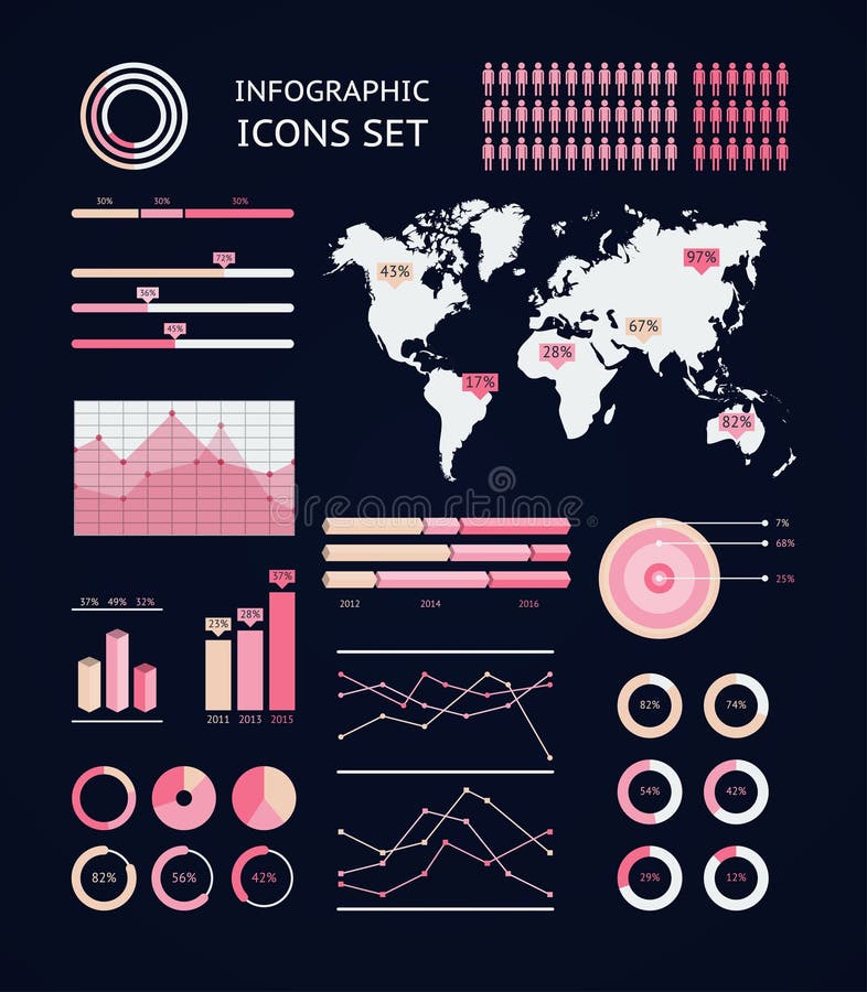 World map infographic. stock vector. Illustration of line - 93044014