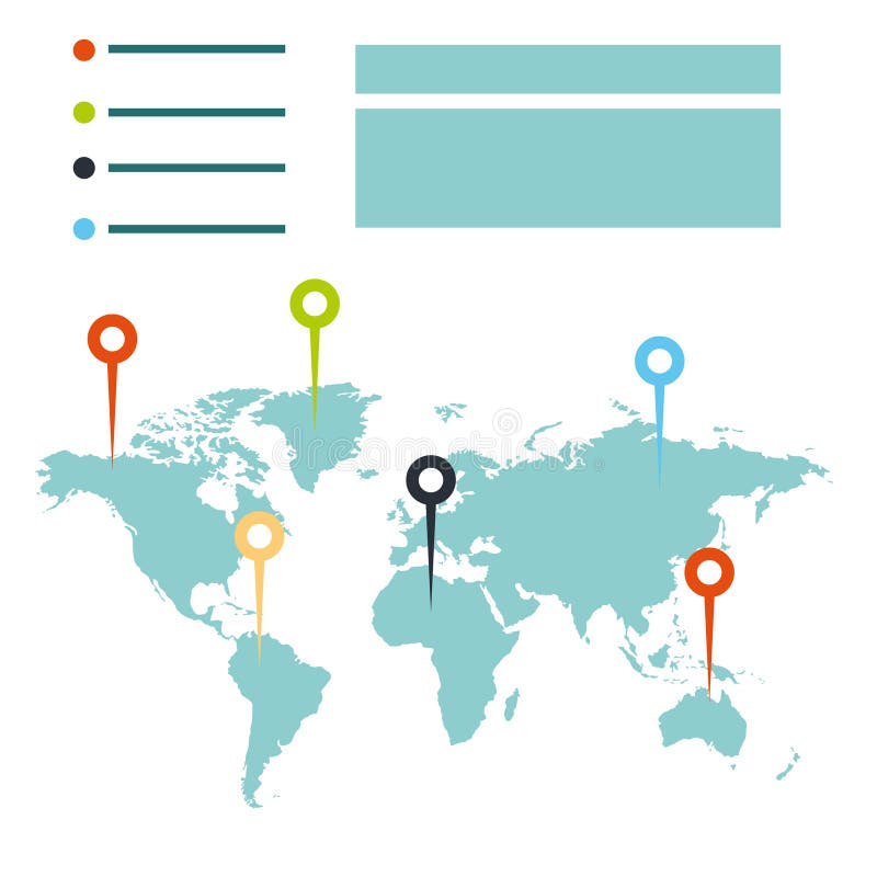 World map infographic stock vector. Illustration of location - 221502513