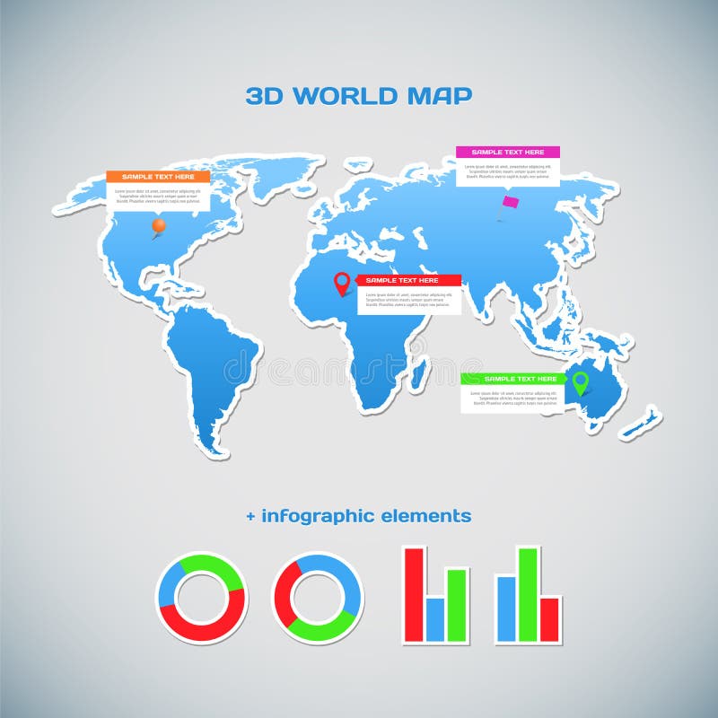 World map infographics stock vector. Illustration of collection - 37513447