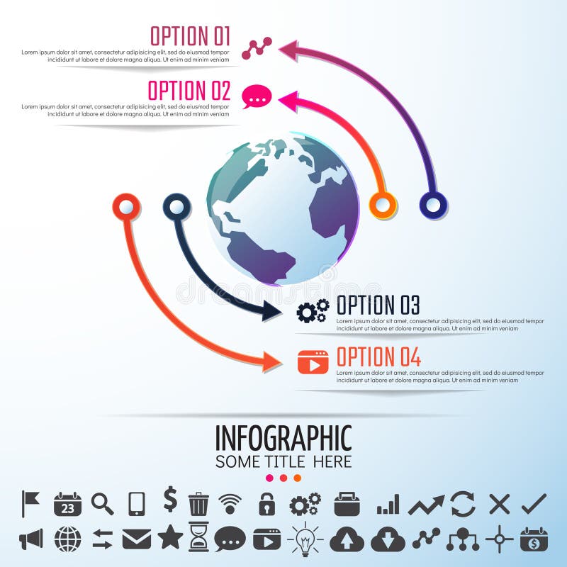 World Map Infographics Design Template Stock Vector - Illustration of ...