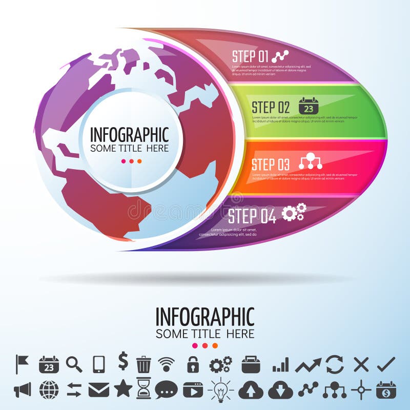 World Map Infographics Design Template Stock Vector - Illustration of ...