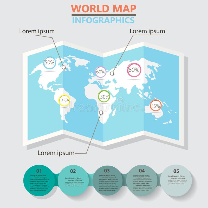 World map infographics stock vector. Illustration of infographics ...