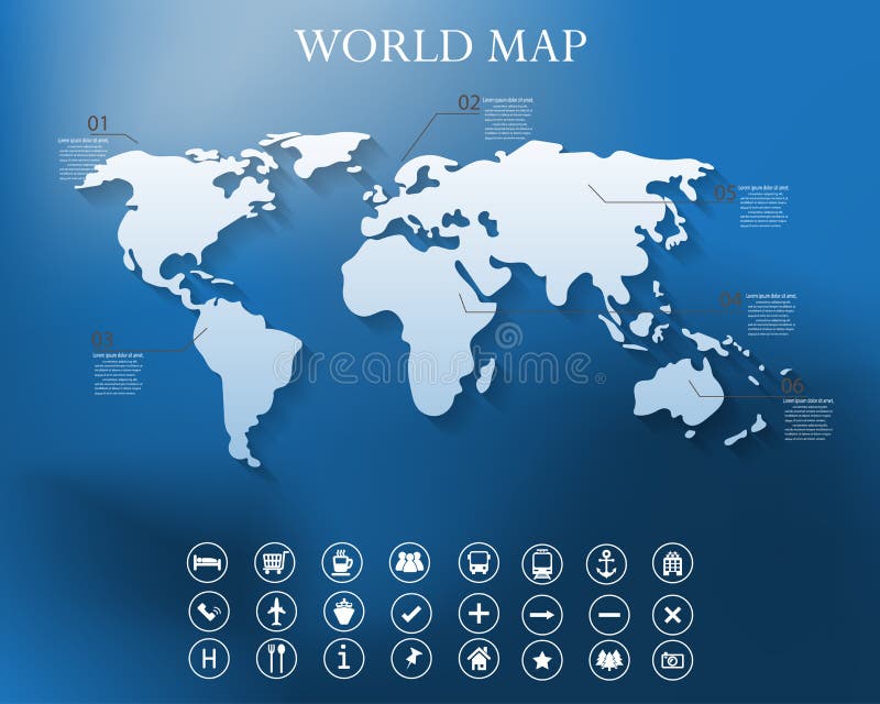 World map infographics stock vector. Illustration of balloons - 67573434