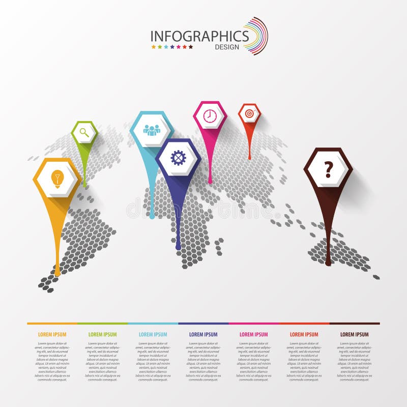 World Map Infographics with Icons. Modern Design Stock Vector ...