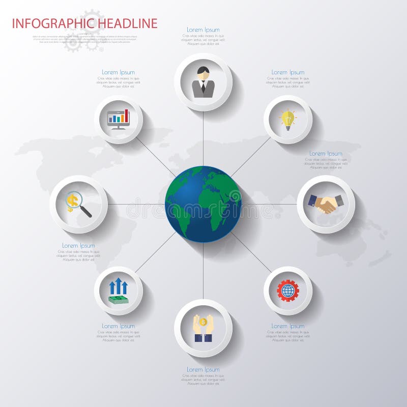 World Map Infographics with Icons Set.vector/illustration Stock Vector ...