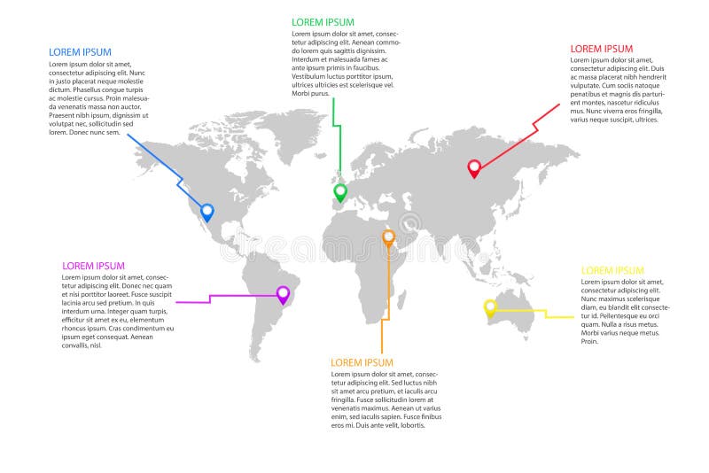 World Map Infographics Illustration Stock Vector - Illustration of ...