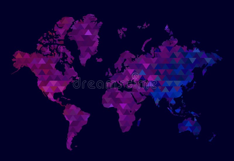 World Map and Information Graphics. Triangle World Map Stock Vector ...