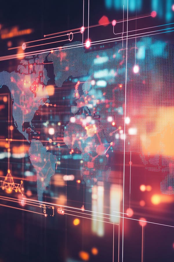 A World Map with Interconnected Glowing Lines Representing Global Trade ...