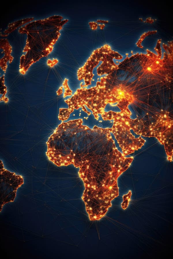 World Map with Interconnected Lines Symbolizing Global Network Stock ... World Map with Interconnected Lines Symbolizing Global Network Stock ...