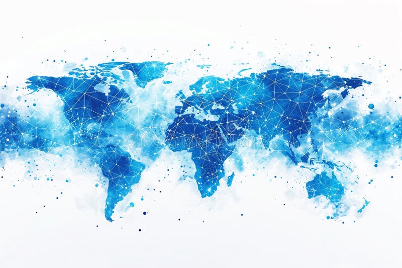 A World Map with Interconnected Lines Symbolizing International ... A World Map with Interconnected Lines Symbolizing International ...