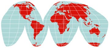 World Map - Interrupted Goode Projection Stock Vector - Illustration of ...