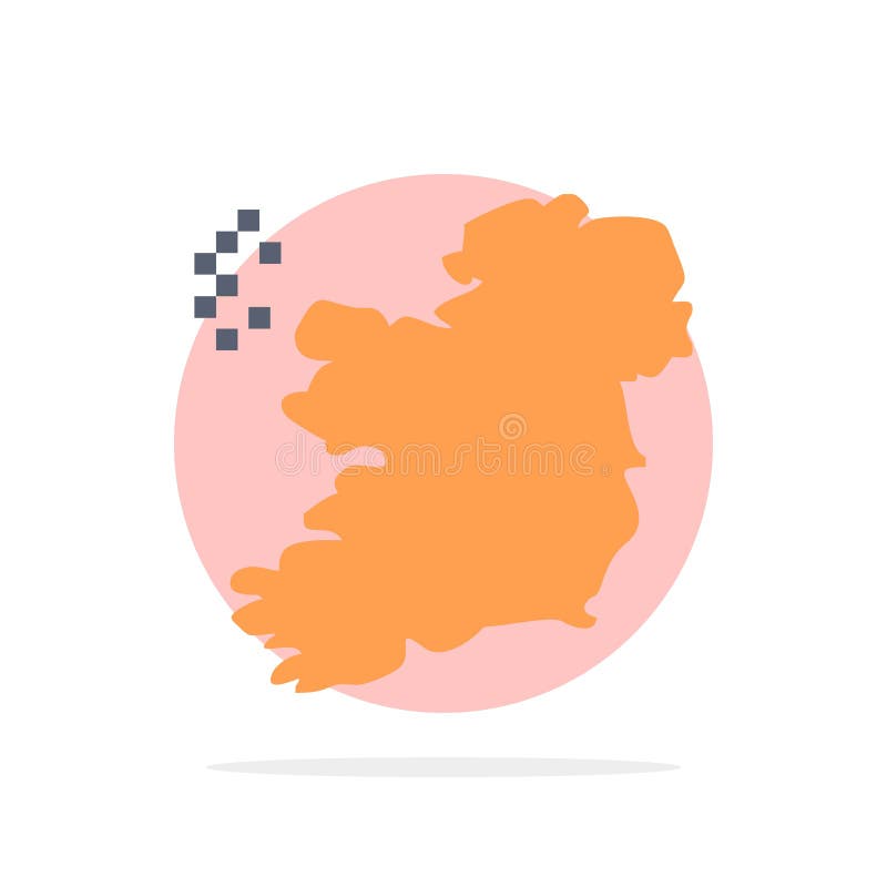 World, Map, Ireland Abstract Circle Background Flat Color Icon Stock ...