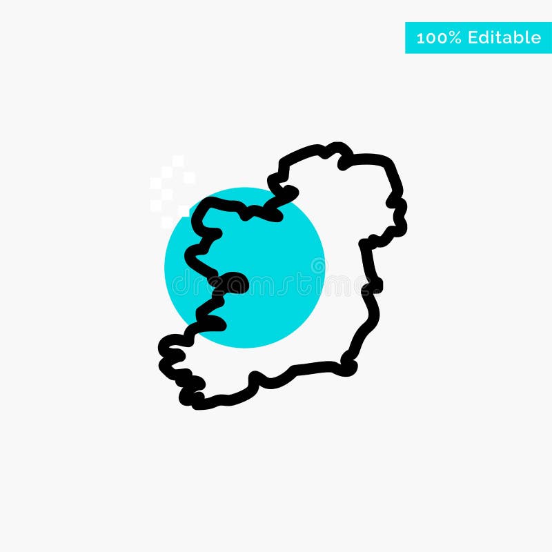 World, Map, Ireland Turquoise Highlight Circle Point Vector Icon Stock ...
