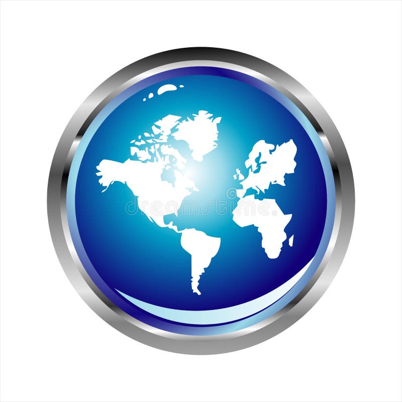 Blue world Icon stock vector. Illustration of globe, earth - 7858971