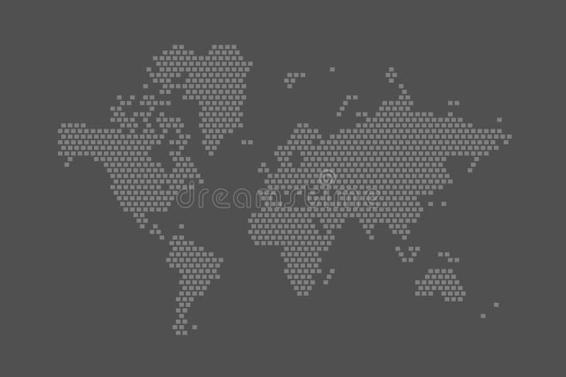 (World Map Isolated on Gray Background. Earth Template for Back Wall ...
