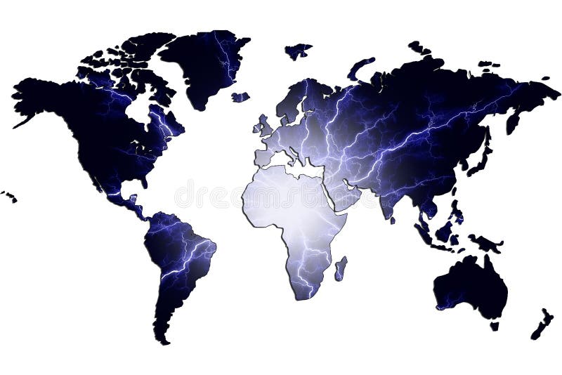 World Map Isolated on White Background. Flat Earth, Gray Card Template ...